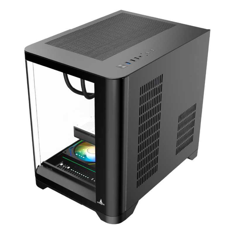 Chasis Gamer Iceberg Crystal Wave Negro M-ATX 3 Ventiladores ARGB Maxi ...