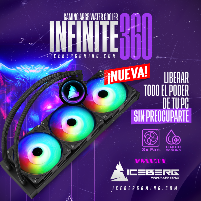 Refrigeración Líquida Infinite Argb Iceberg 360 Negro - GTech Systems